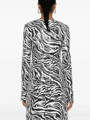 ROTATE BY BIRGER CHRISTENSEN Zebra-print Sequinned Top