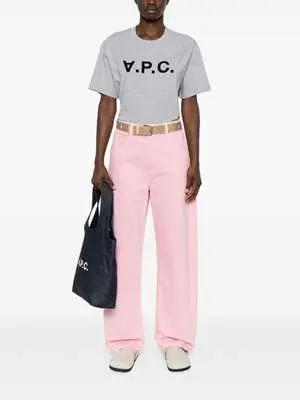 A.p.c. Flocked-logo T-shirt - Grey