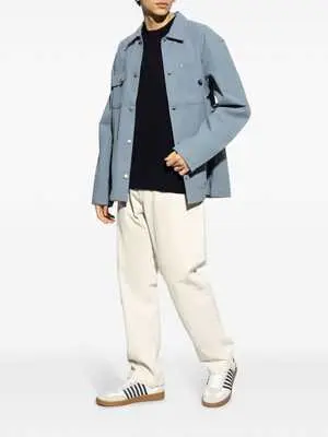 Stone Island Compass Motif Wool Sweatshirt - Blue