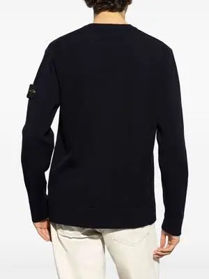 Stone Island Compass Motif Wool Sweatshirt - Blue