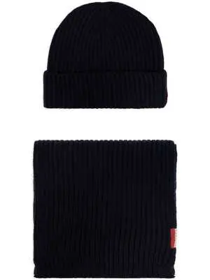 Dsquared2 Wool Scarf And Beanie Set - Black