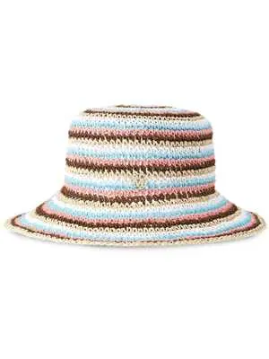 MAISON MICHEL Kendall Straw Bucket Hat - White