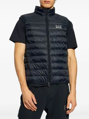 EA7 Logo-print Padded Gilet - Blue