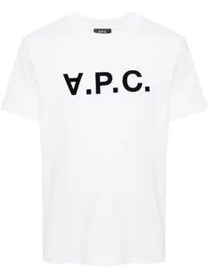 A.p.c. Flocked-logo Cotton T-shirt - White