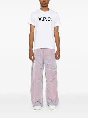 A.p.c. Flocked-logo Cotton T-shirt - White