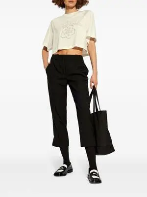 Kenzo Logo-appliqué Cropped Trousers