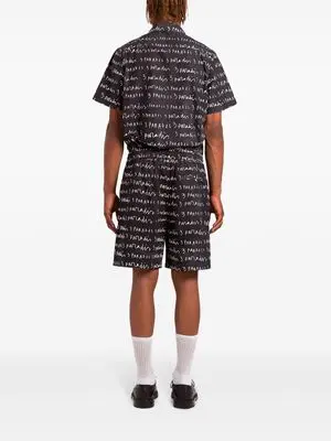 3.PARADIS Logo-print Poplin Shorts