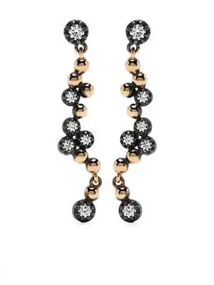 LEANDRA 18kt Yellow Moni Midnight Diamond Earrings - Gold