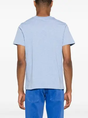 A.p.c. Flocked-logo Cotton T-shirt - Blue
