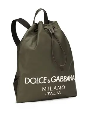 Dolce & Gabbana Logo-stamp Zipped Backpack - Green