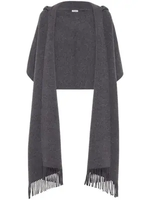 BRUNELLO CUCINELLI Fringe-trim Knitted Cape