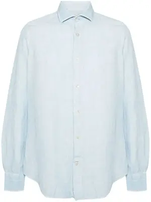 Eleventy Slub-texture Linen Shirt