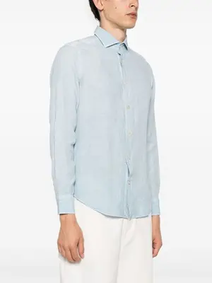Eleventy Slub-texture Linen Shirt
