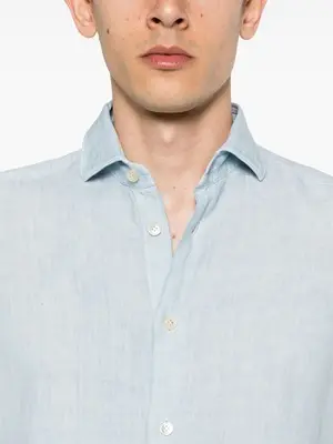 Eleventy Slub-texture Linen Shirt