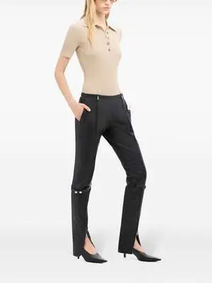 COURREGES Iconic Ribbed-knit Polo Shirt - Neutrals