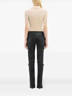 COURREGES Iconic Ribbed-knit Polo Shirt - Neutrals