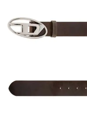 DIESEL® Logo-buckle Leather Belt - Brown