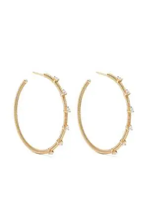 LEANDRA 18kt Yellow Diamond Hoop Earrings - Gold