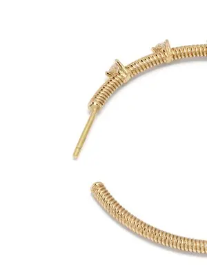 LEANDRA 18kt Yellow Diamond Hoop Earrings