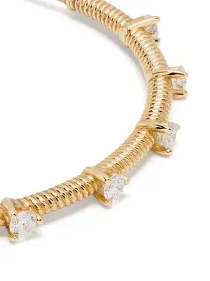 LEANDRA 18kt Yellow Diamond Hoop Earrings