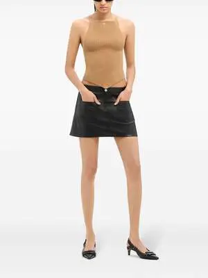 COURREGES Vintage Lambskin Mini Skirt
