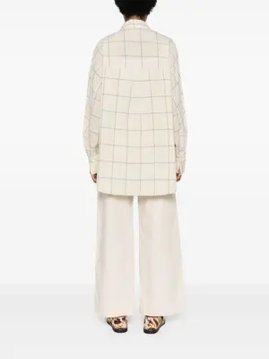 TOTEME Windowpane Print Poplin Shirt