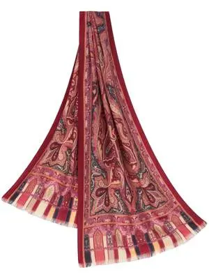 Etro Paisley-print Cashmere-silk Blend Scarf - Pink