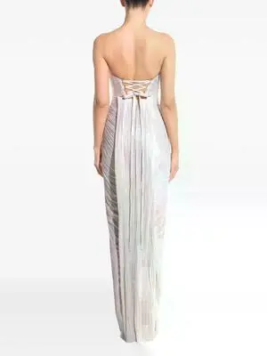 MARIA LUCIA HOHAN Maxi Strapless Gown - Silver