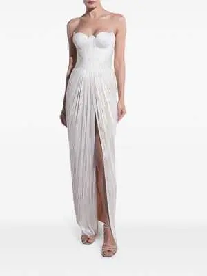 MARIA LUCIA HOHAN Jasleen Strapless Pleated Gown