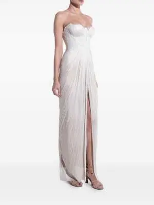 MARIA LUCIA HOHAN Jasleen Strapless Pleated Gown