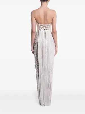 MARIA LUCIA HOHAN Jasleen Strapless Pleated Gown
