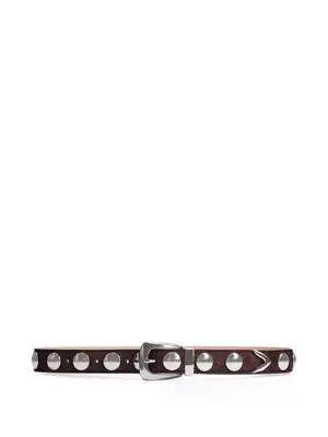 Khaite Benny Stud-embellished Suede Belt - Brown