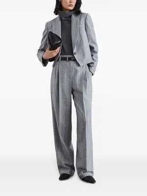 Brunello Cucinelli Striped Cropped Blazer