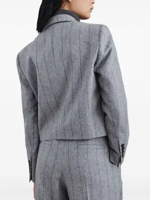 Brunello Cucinelli Striped Cropped Blazer