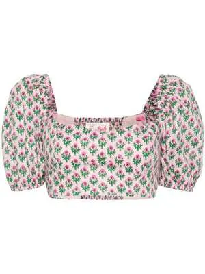 MC2 SAINT BARTH Delia Cropped Blouse - Pink