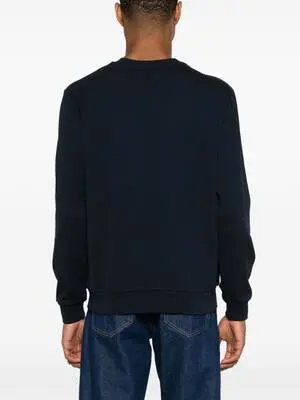 A.p.c. Flocked-logo Cotton Sweatshirt - Blue