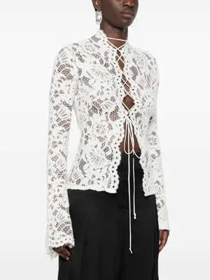 MANURI Sally Lace Blouse - White