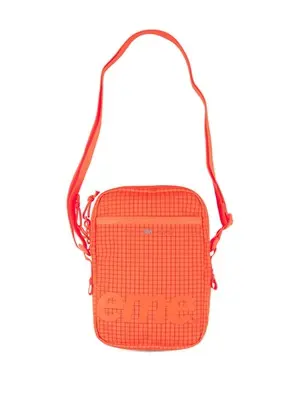 Supreme Logo-print Grid-pattern Shoulder Bag - Orange