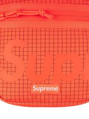 Supreme Logo-print Grid-pattern Shoulder Bag - Orange