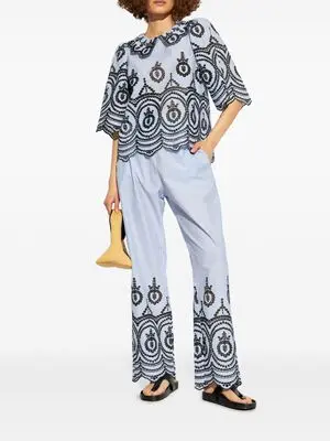 Munthe Embroidered Striped Trousers