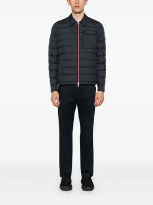 Moncler Logo Patch Gabardine Trousers - Blue
