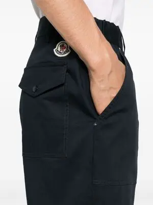 Moncler Logo Patch Gabardine Trousers - Blue