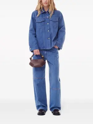 GANNI Striped Denim Jacket