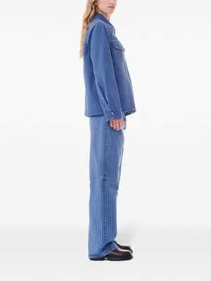 GANNI Striped Denim Jacket