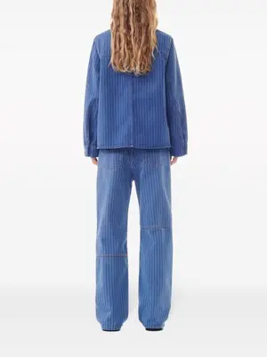 GANNI Striped Denim Jacket