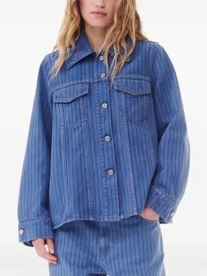 GANNI Striped Denim Jacket