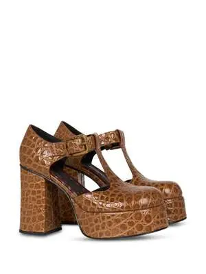 Etro 110mm Crocodile-embossed Platform Pumps