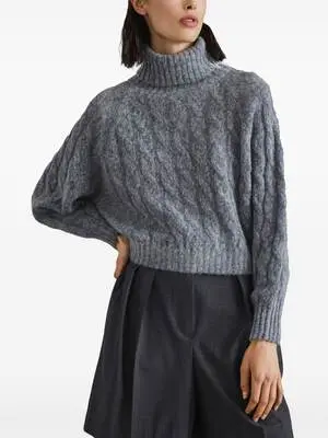 Brunello Cucinelli Roll-neck Cable-knit Jumper