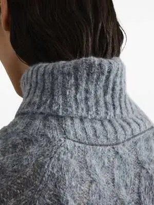 Brunello Cucinelli Roll-neck Cable-knit Jumper