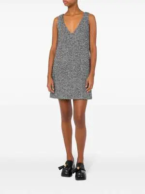 Moschino V-neck Herringbone Dress